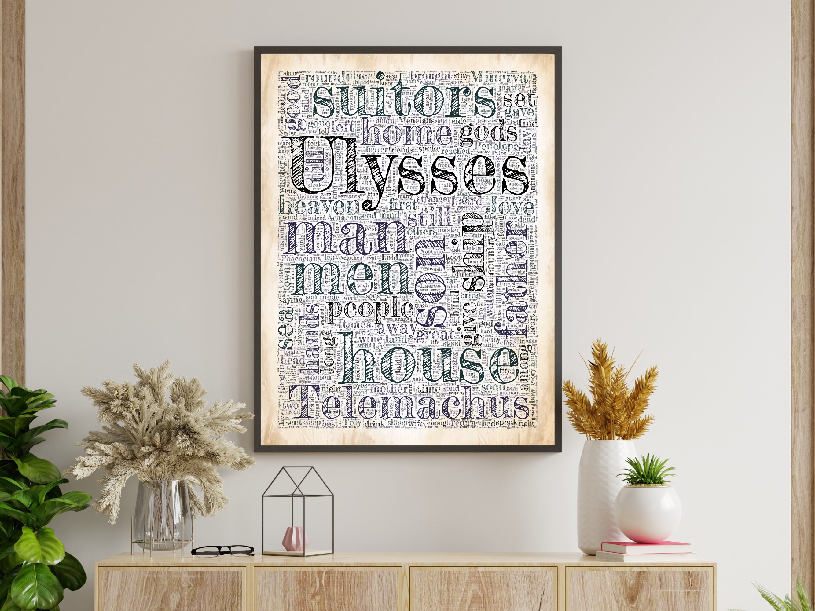 The Odyssey Book Cover Art With 2000 Words of the Book, Homer Set of 2 ...