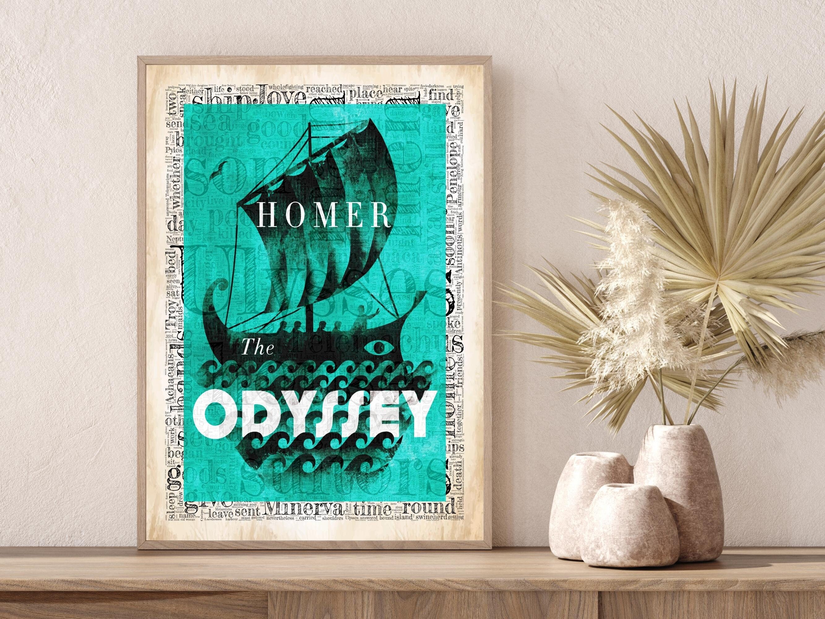 Homer's the Odyssey Book Cover on Odyssey Word Cloud, Homer Poster ...