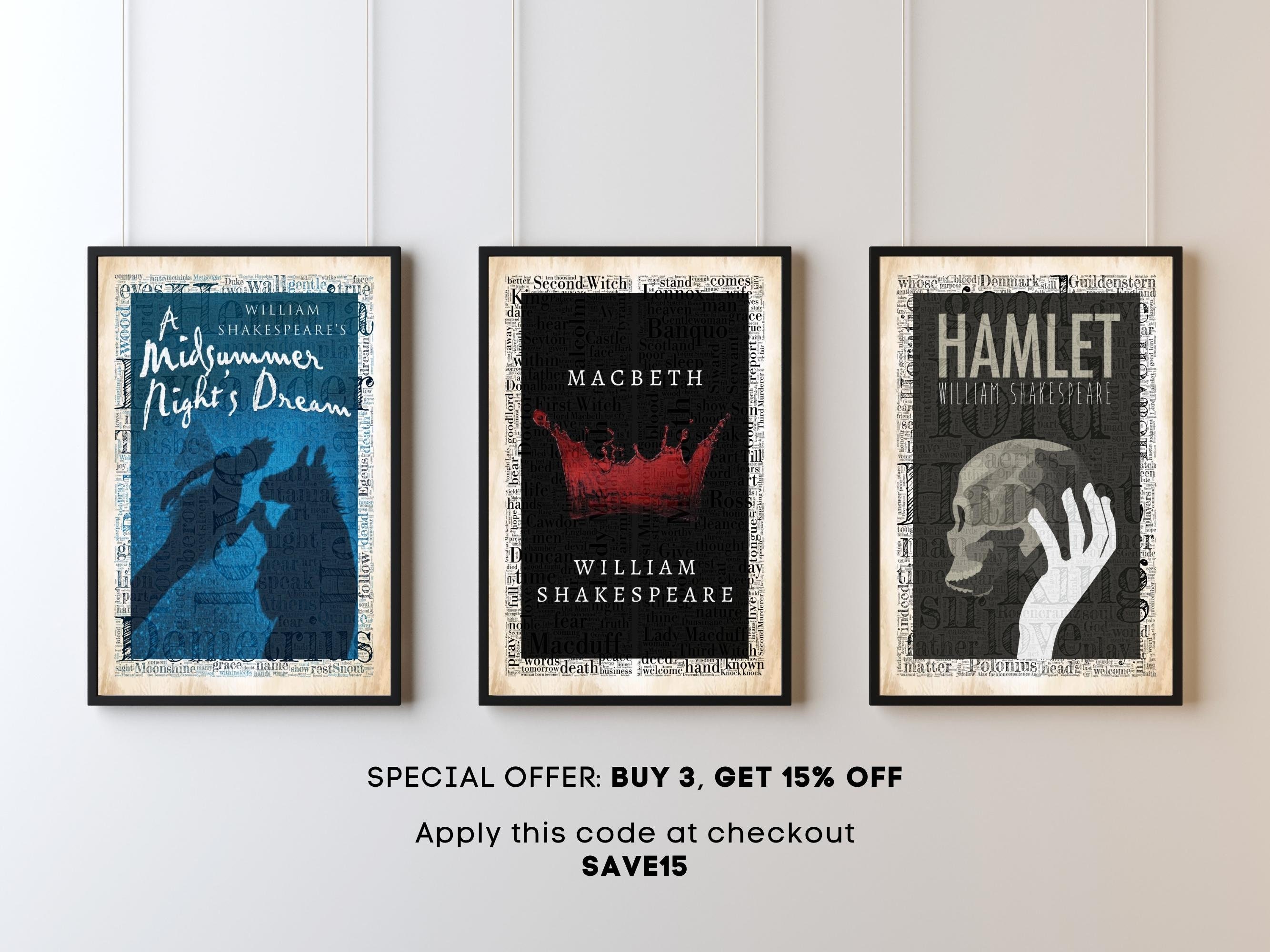 Macbeth Book Cover Art Featuring 2000 Words of the Book, Macbeth Word ...