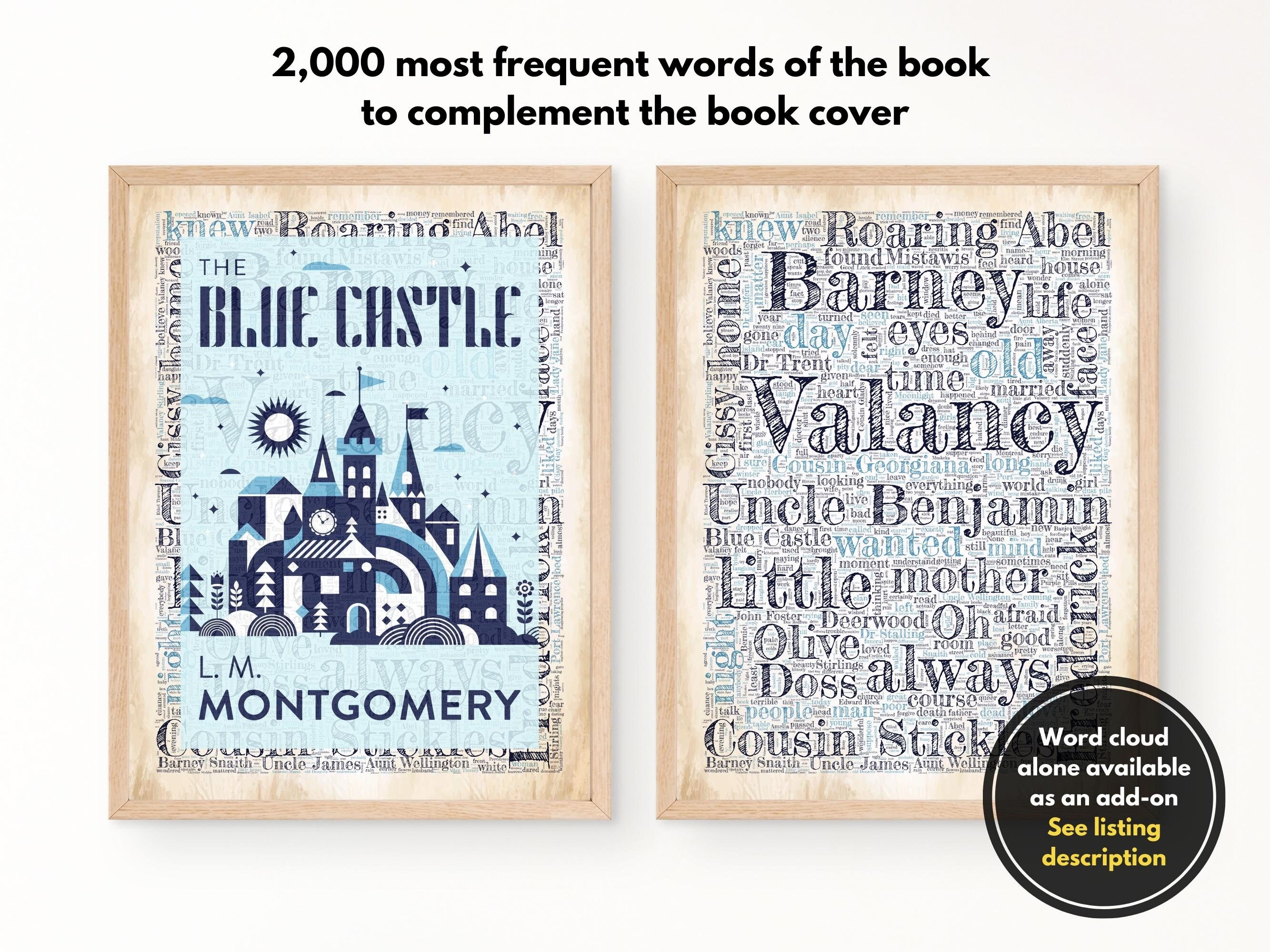 The Blue Castle Book Cover on Vintage Word Cloud Featuring 2000 Most ...