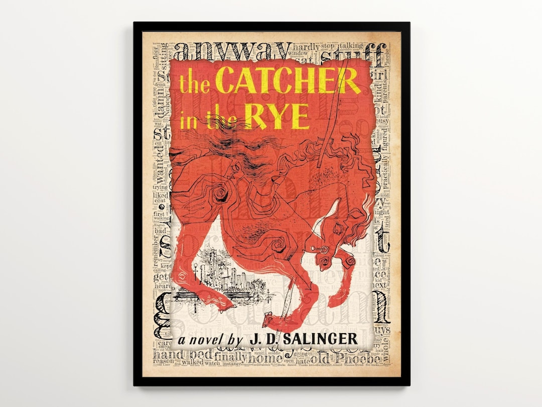 The Catcher in the Rye Book Cover on a Vintage Word Cloud, J.D ...