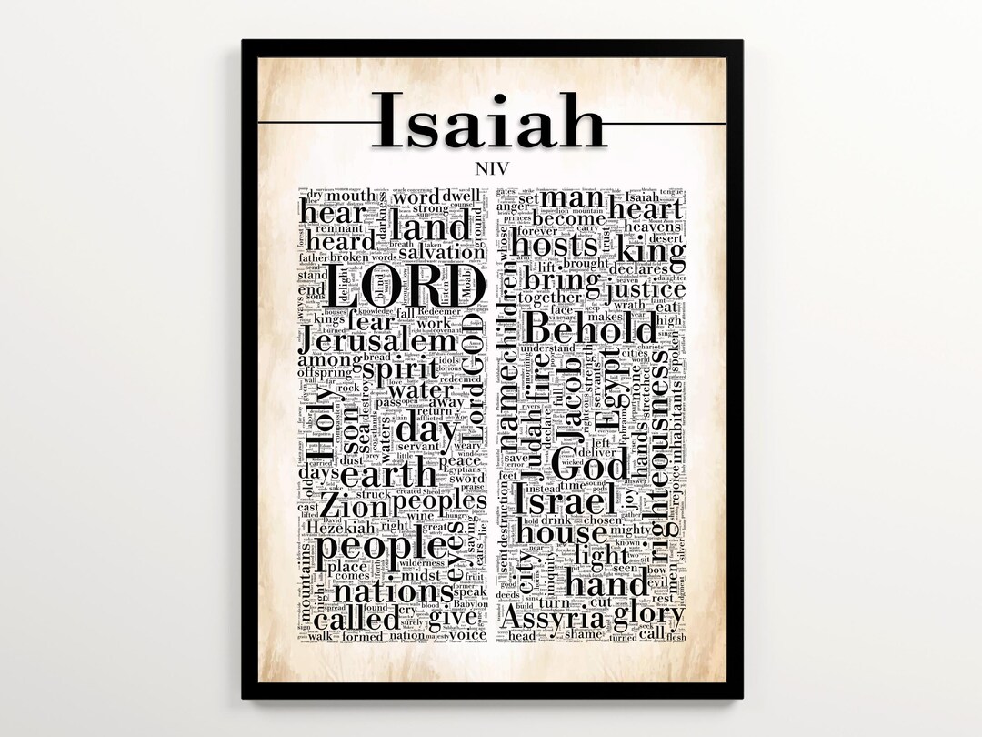 Isaiah Scripture Art Featuring 2000 Words of the Book, Bible Wall Art ...
