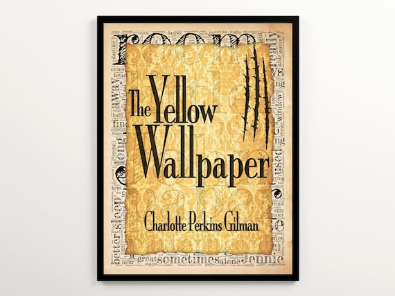 The Yellow Wallpaper Book Cover on a Vintage Word Cloud - Etsy