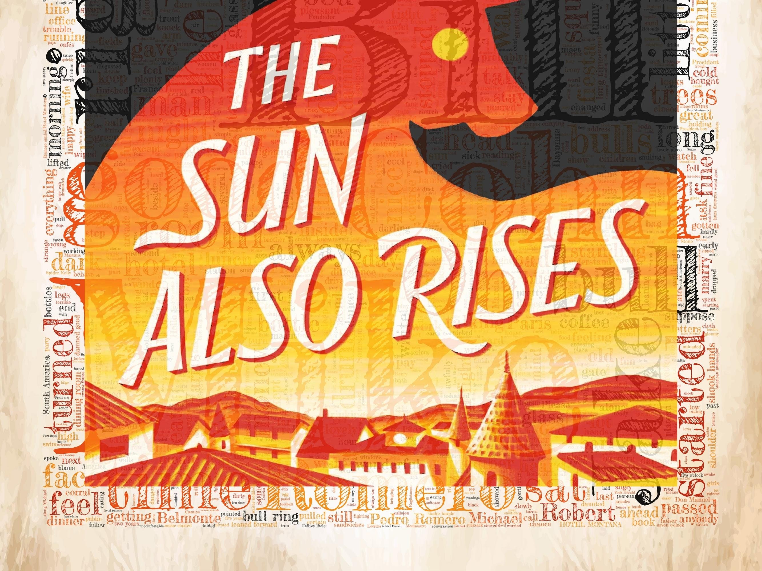 Ernest Hemingway the Sun Also Rises Set of 2 Prints: Book Cover Word ...