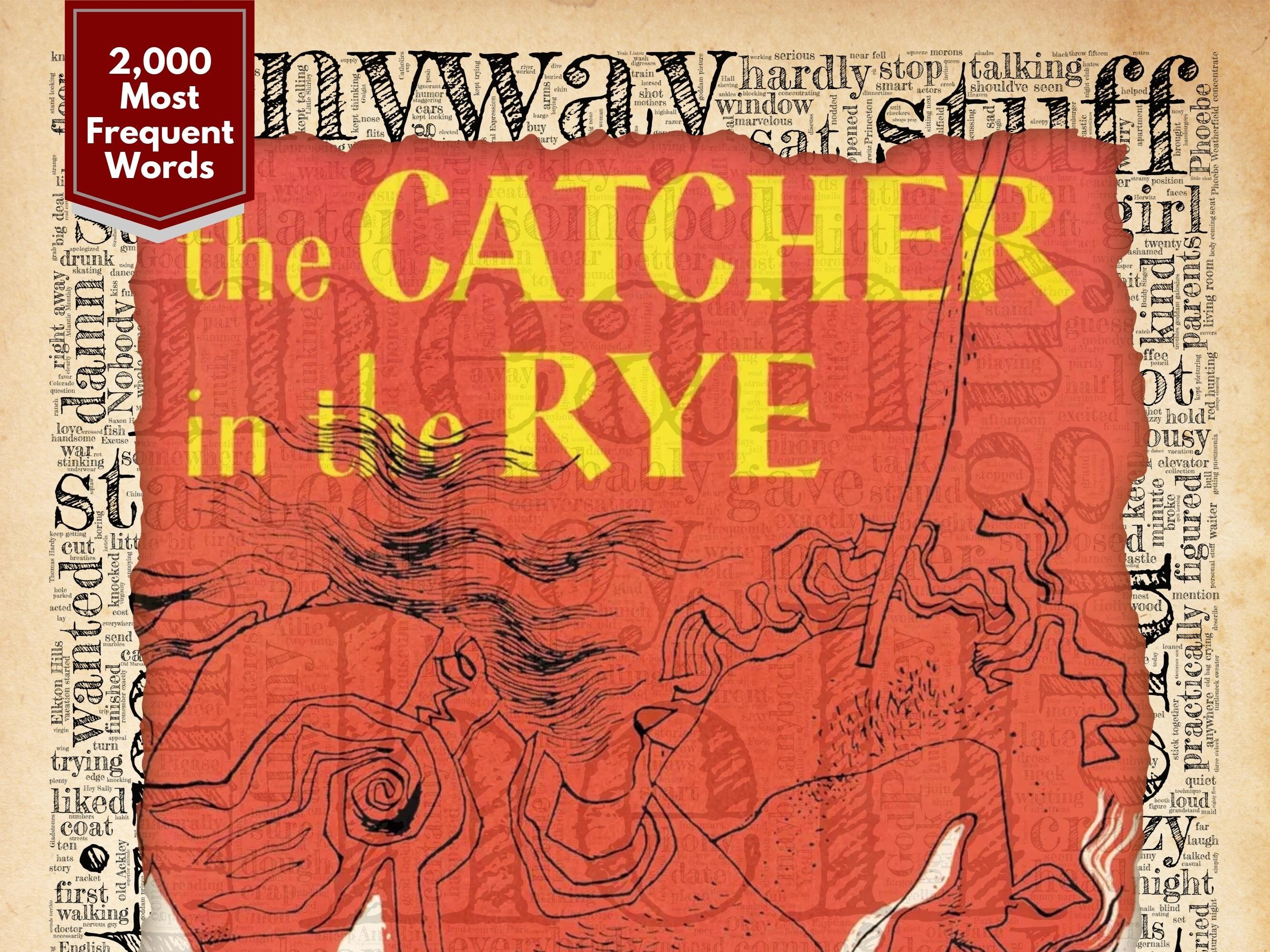 The Catcher in the Rye Book Cover on a Vintage Word Cloud, J.D ...