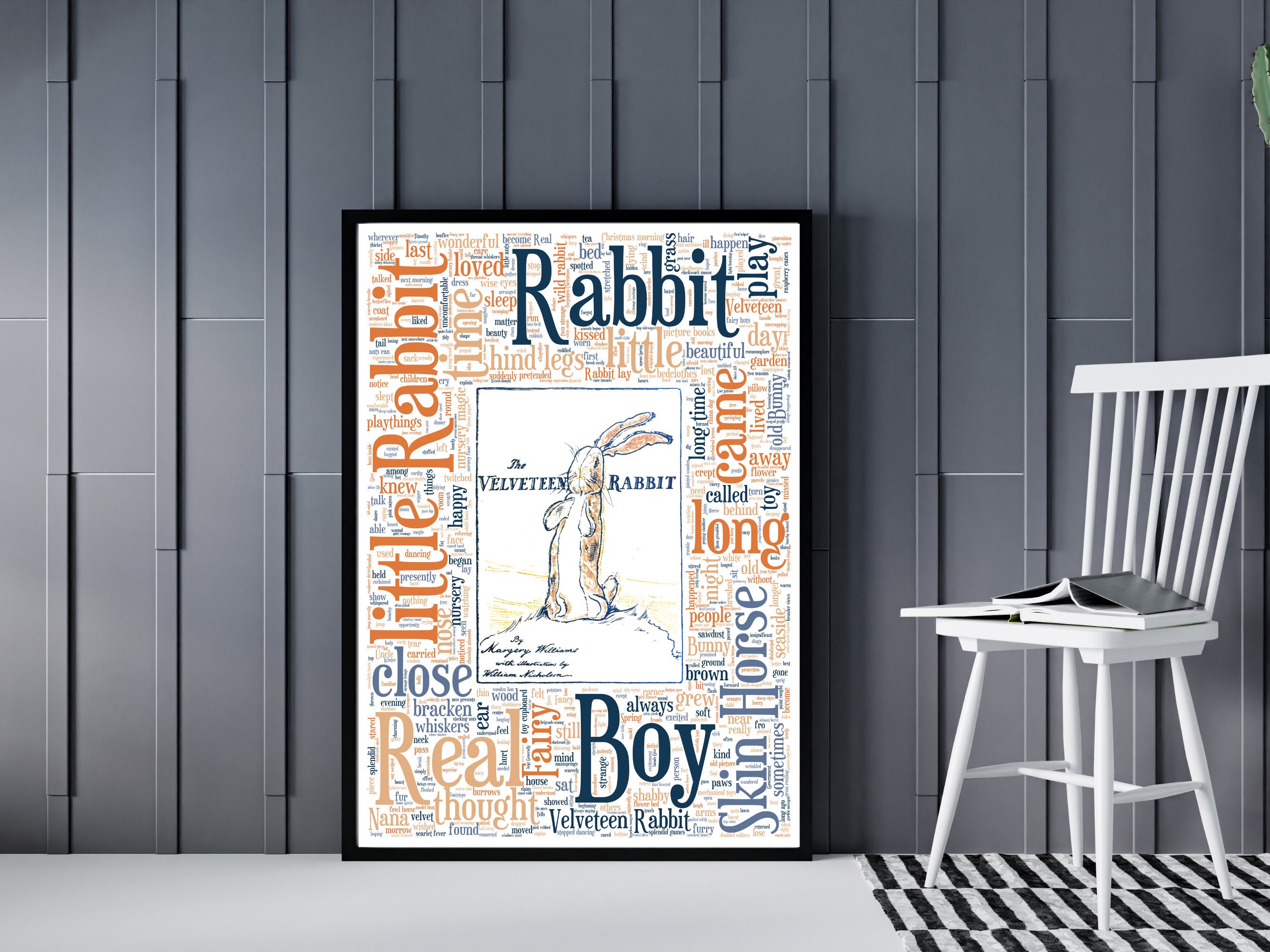 The Velveteen Rabbit Word Art Printable Rabbit Nursery Wall - Etsy