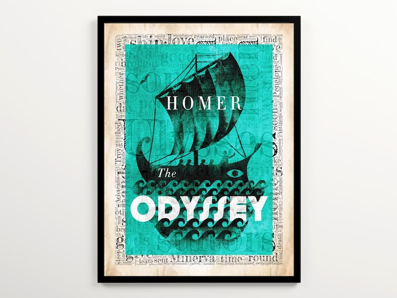 Homer's the Odyssey Book Cover on Odyssey Word Cloud, Homer Poster ...