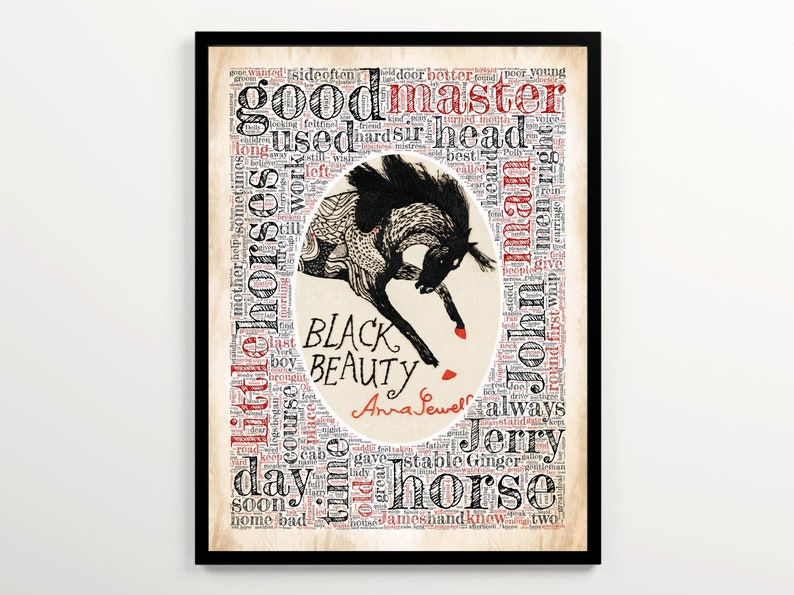 Anna Sewell's Black Beauty Book Cover Art Black Beauty - Etsy