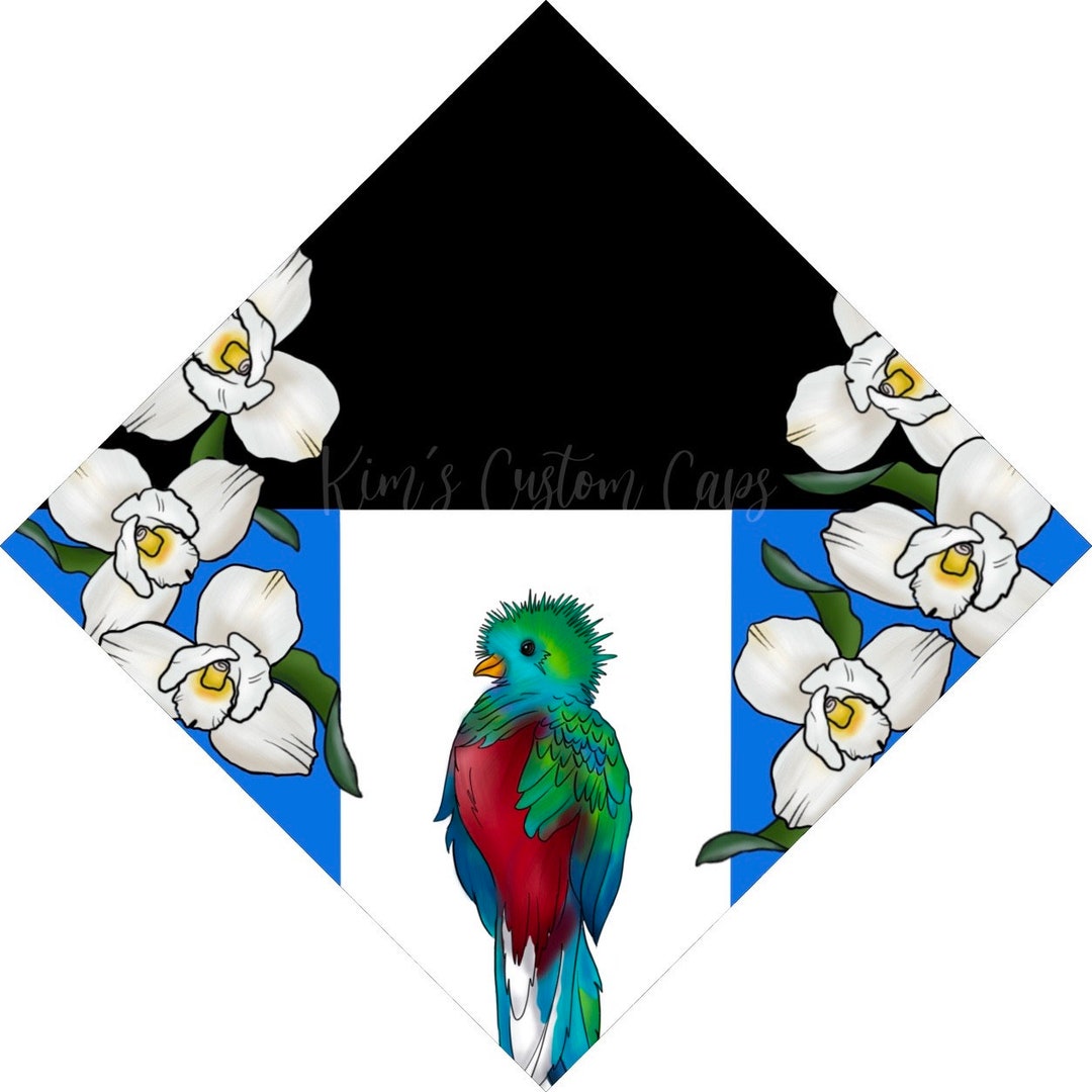 Floral Quetzal Bird Guatemalan Flag Inspired Printed Custom Quote ...