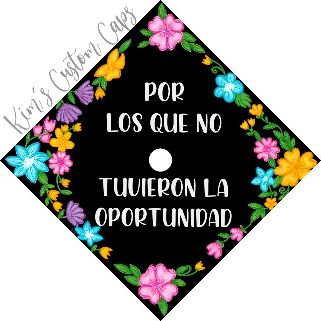 Floral Spanish Printed Graduation Cap Topper - Etsy
