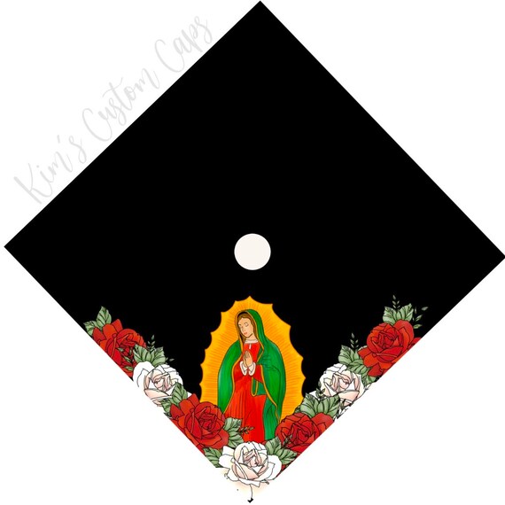 Floral Virgin Mary Graduation Cap Custom Quote Topper - Etsy