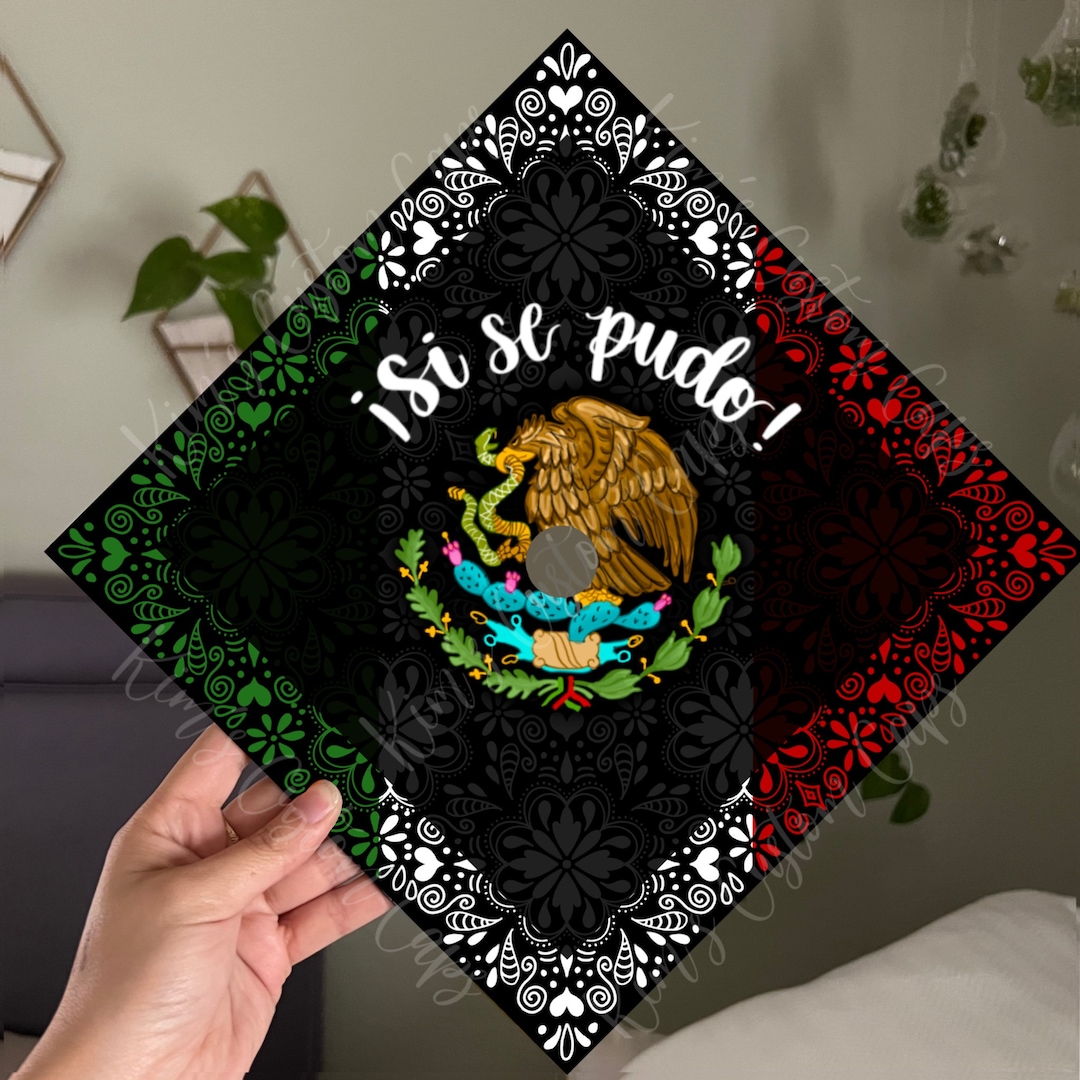 Mexican Flag Graduation Cap Spanish Printed Cap Topper - Etsy
