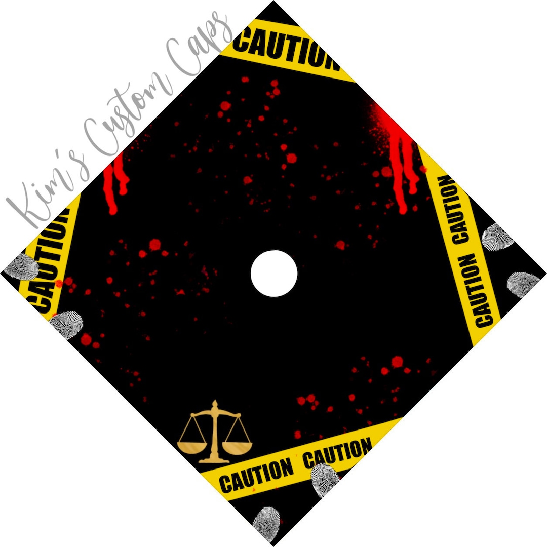 Criminal Justice Crime Scene Graduation Cap Custom Quote Cap Topper - Etsy