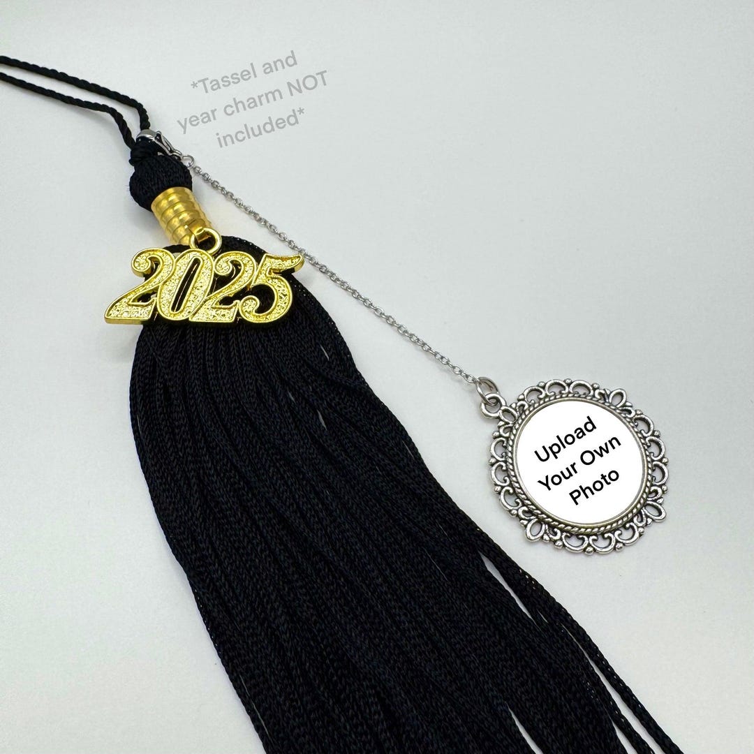 Small Silver Round Graduation Cap Photo Frame Tassel/car/bouquet Charm ...