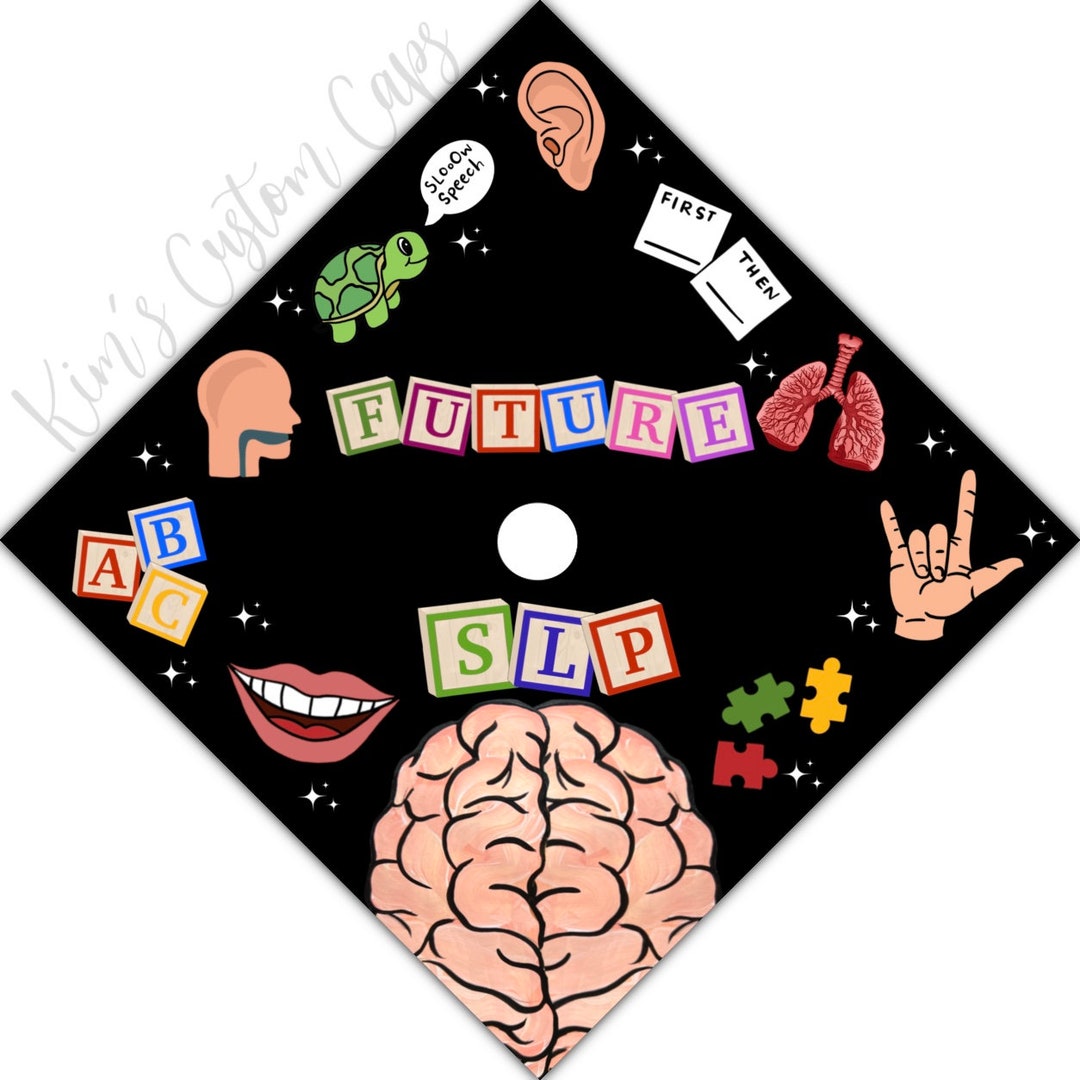 SLP Speech Language Pathologist Printed Graduation Cap Topper - Etsy