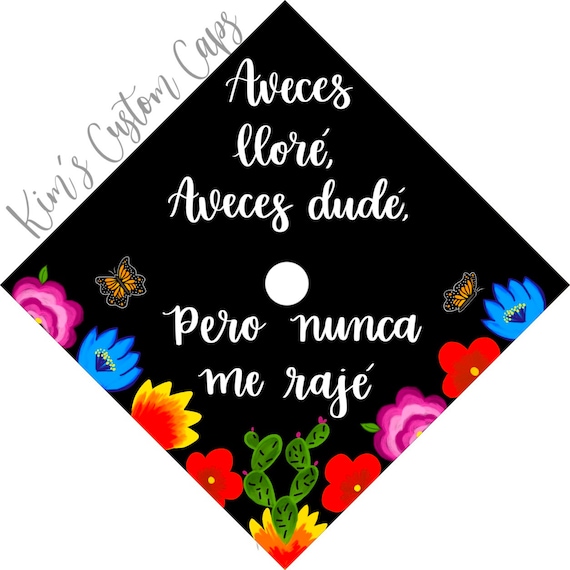 Floral Graduation Cap Spanish Printed Topper - Etsy