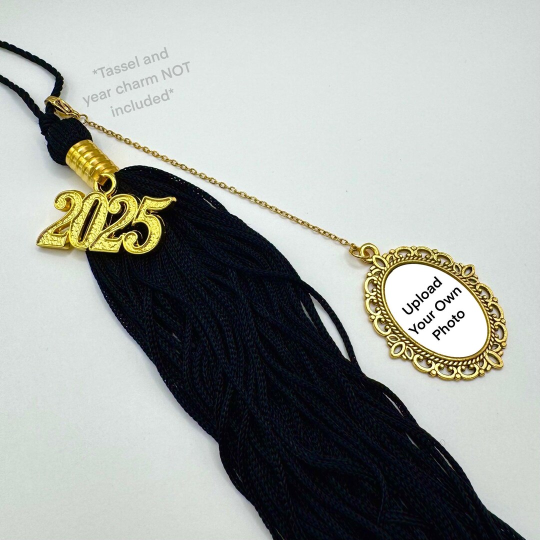 Gold Oval Graduation Cap Photo Frame Tassel/car/bouquet Charm (upload ...