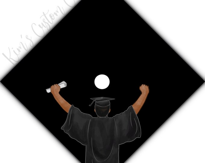 Custom Quote Male Graduate Printed Graduation Cap Topper - Etsy