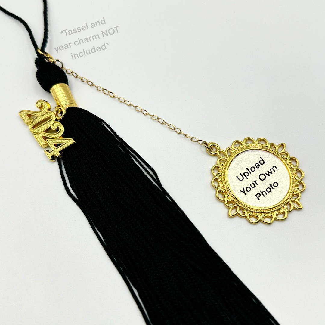 Large Gold Round Graduation Cap Photo Frame Tassel/car/bouquet Charm ...
