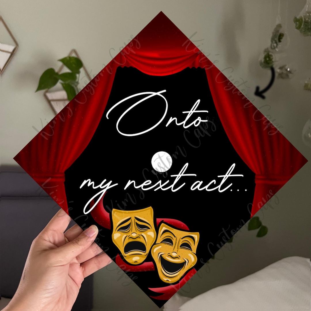 Theatre Theater Arts Drama Graduation Cap Printed Cap Topper - Etsy