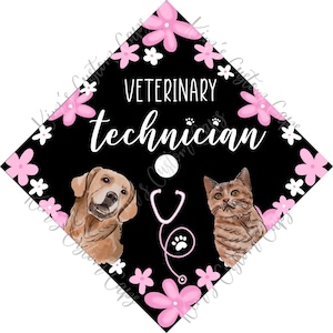Veterinary Vet Tech Graduation Cap Topper - Etsy