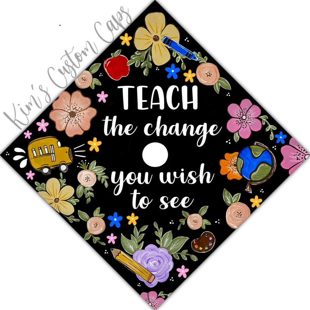 Teacher Graduation Cap Topper Elementary Education - Etsy