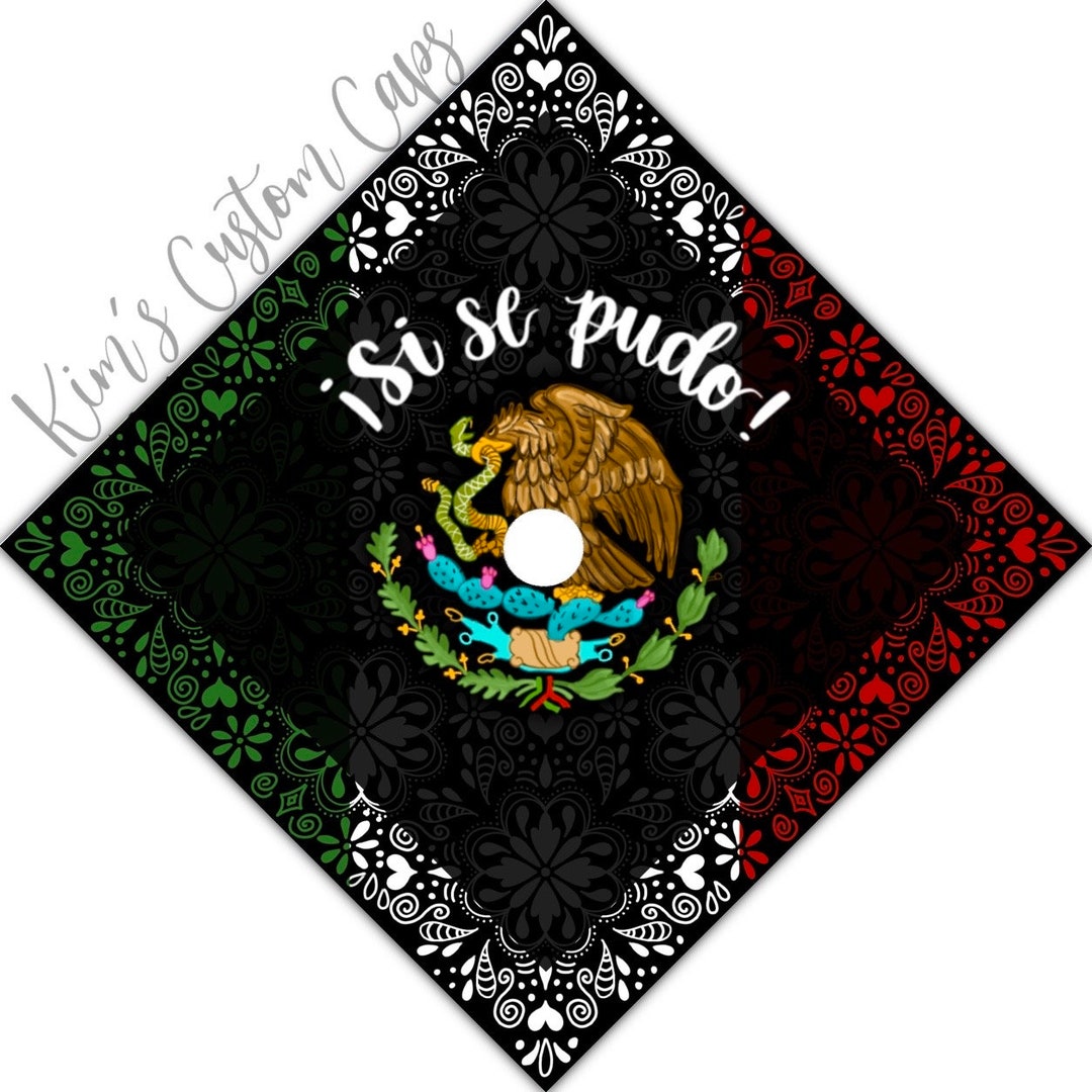 Mexican Flag Graduation Cap Spanish Printed Topper - Etsy