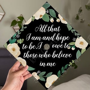 Floral Graduation Cap Printed Cap Topper - Etsy