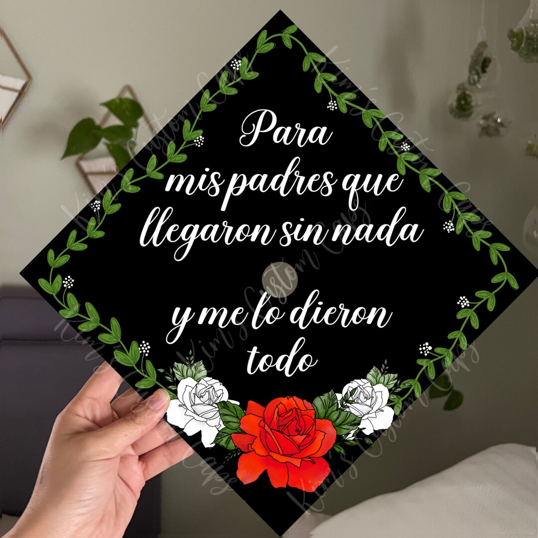Floral Graduation Cap Spanish Printed Cap Topper - Etsy