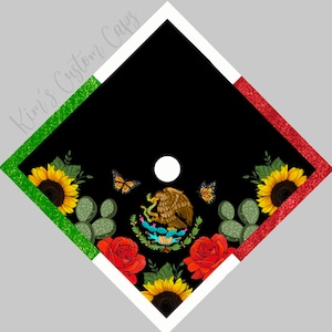 Mexican Flag Graduation Cap Custom Quote Topper - Etsy