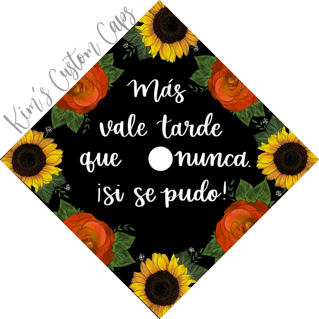 Floral Graduation Cap Spanish Printed Cap Topper - Etsy