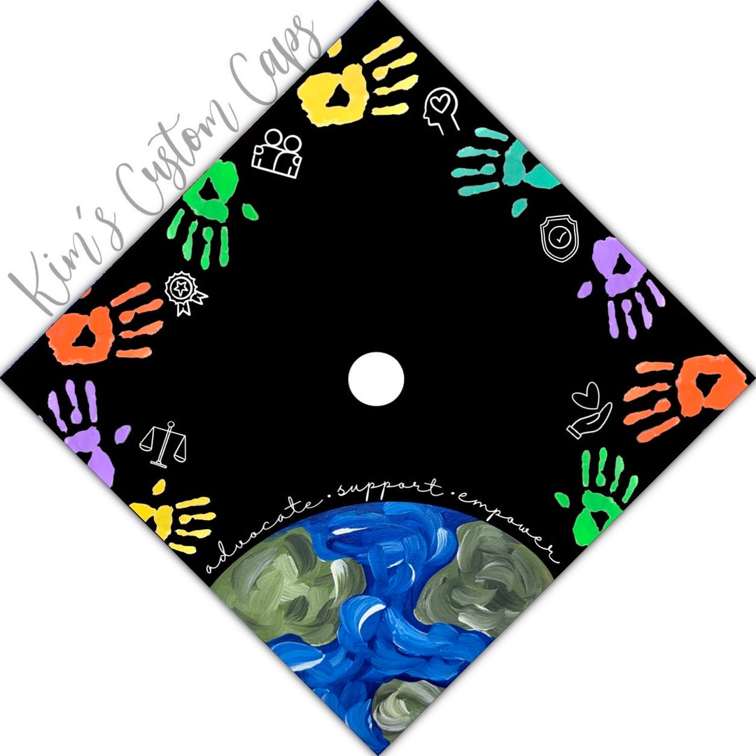 MSW Social Work Social Worker Printed Graduation Cap Custom Quote Cap ...
