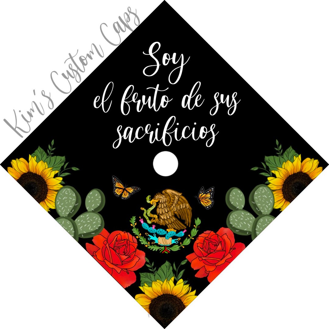 Floral Graduation Cap Spanish Printed Cap Topper - Etsy