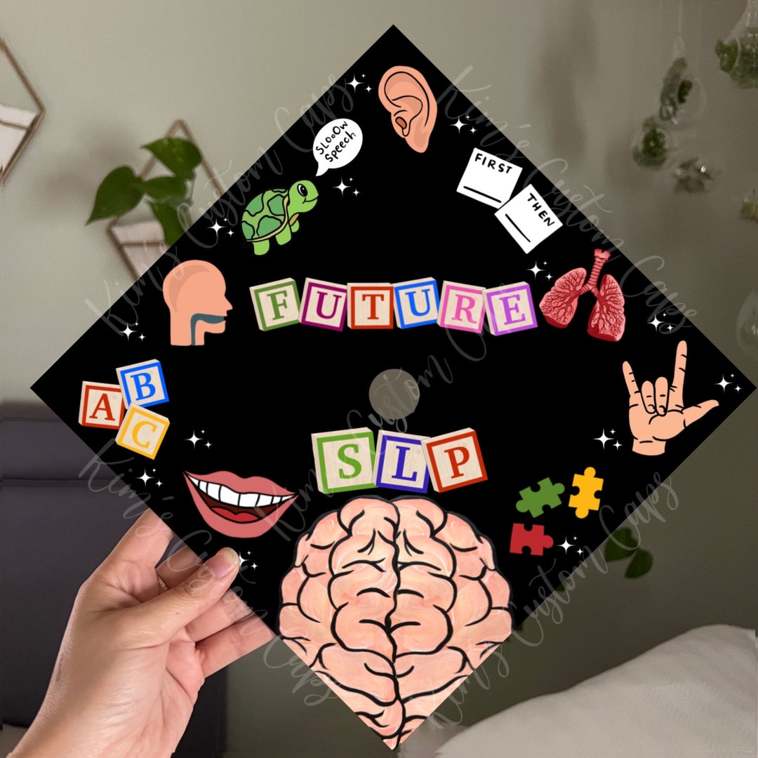 SLP Speech Language Pathologist Printed Graduation Cap Topper - Etsy