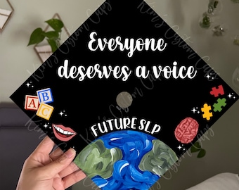 SLP Grad Cap Design | CARDSTOCK Printed Cap Topper | Speech Language ...