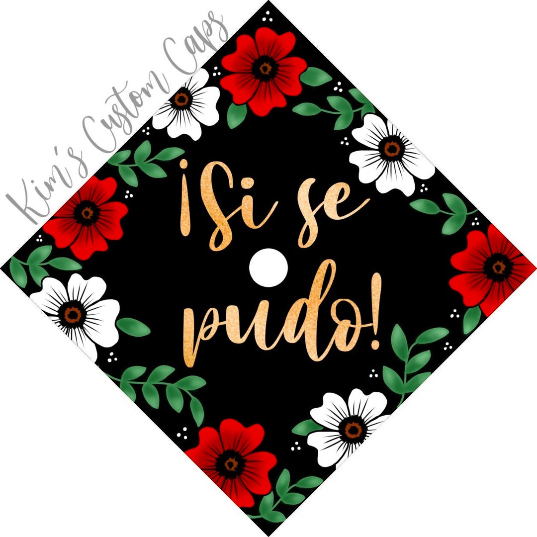 Floral Graduation Cap Spanish Printed Cap Topper - Etsy