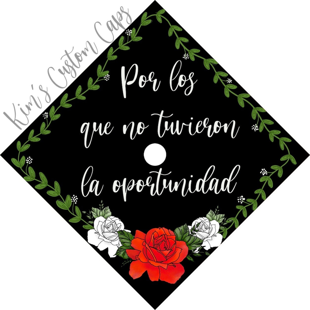 Floral Graduation Cap Spanish Printed Cap Topper - Etsy