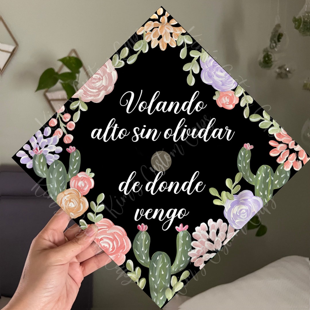Floral Spanish Printed Graduation Cap Topper - Etsy