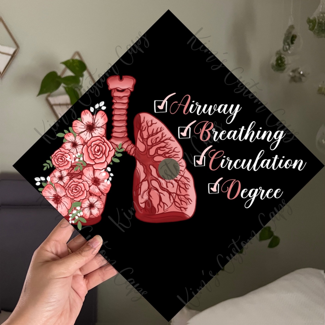 Nurse Nursing Doctor Anatomical Lungs Graduation Cap Printed Cap Topper ...