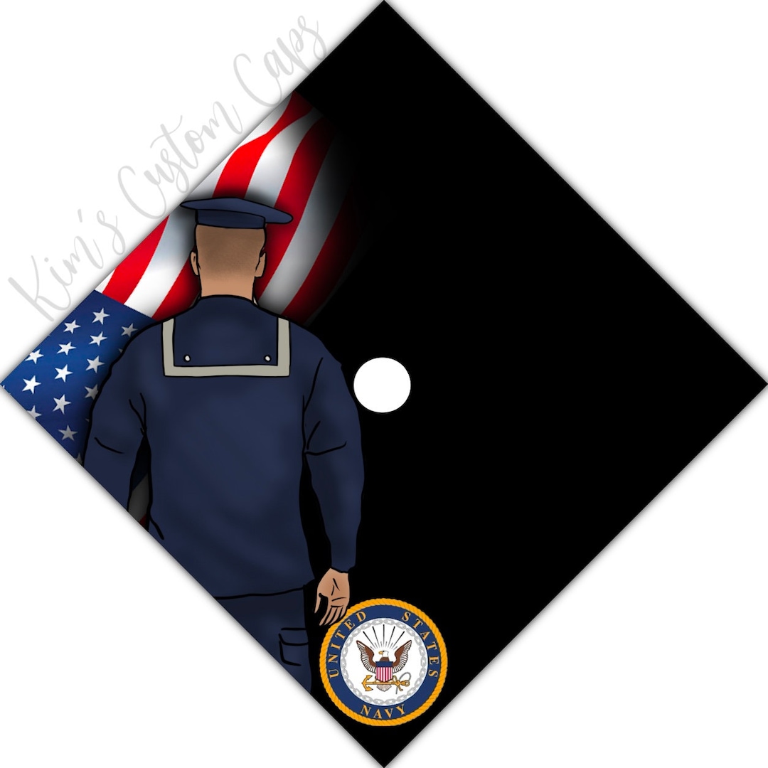 Sailor Navy Military Printed Custom Quote Graduation Cap Topper - Etsy