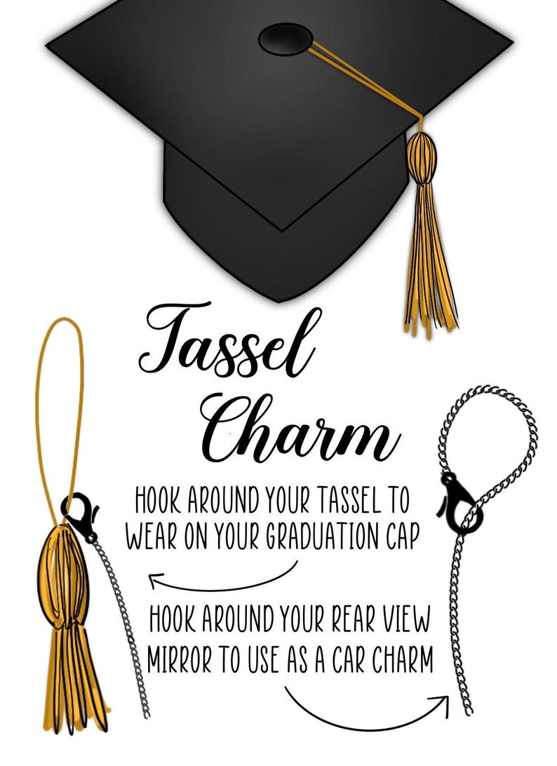 Small Gold Round Graduation Cap Photo Frame Tassel/car/bouquet Charm ...