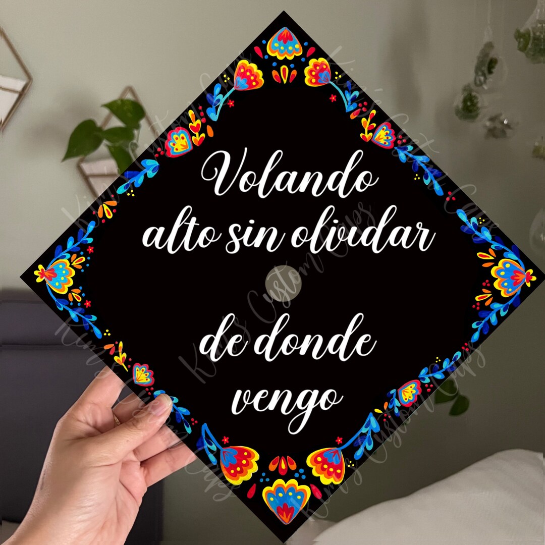 Floral Spanish Printed Graduation Cap Topper - Etsy