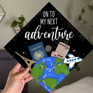 Travel Themed Printed Graduation Cap Topper Elementary Education - Etsy