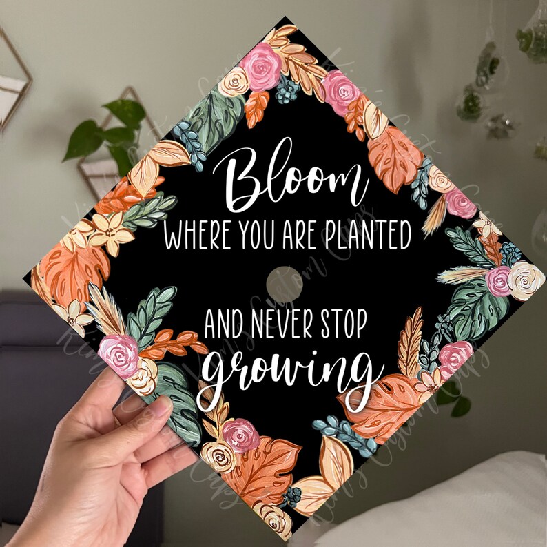 Boho Monstera Plant Themed Graduation Cap Printed Cap Topper - Etsy