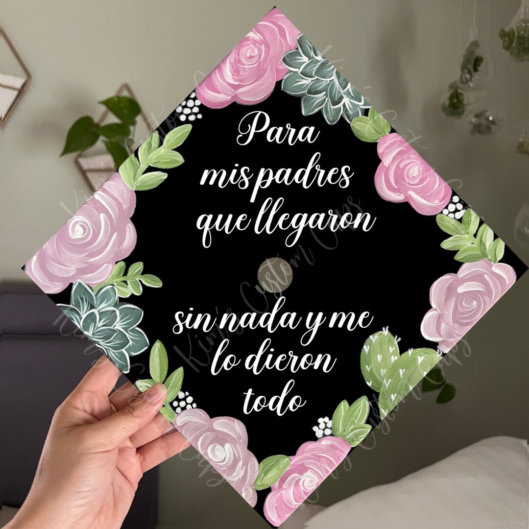 Floral Graduation Cap Spanish Printed Cap Topper - Etsy