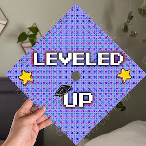 Video Game Level up Printed Graduation Cap Topper - Etsy