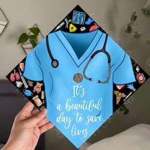 Nurse Nursing Student Medical Doctor Graduation Cap Printed Cap Topper ...