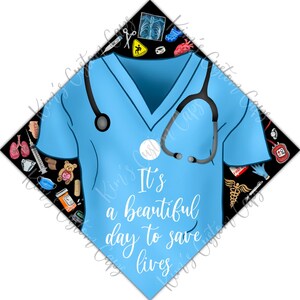 Nurse Nursing Student Medical Doctor Graduation Cap Printed Cap Topper ...