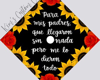 Floral Spanish Printed Graduation Cap Topper - Etsy
