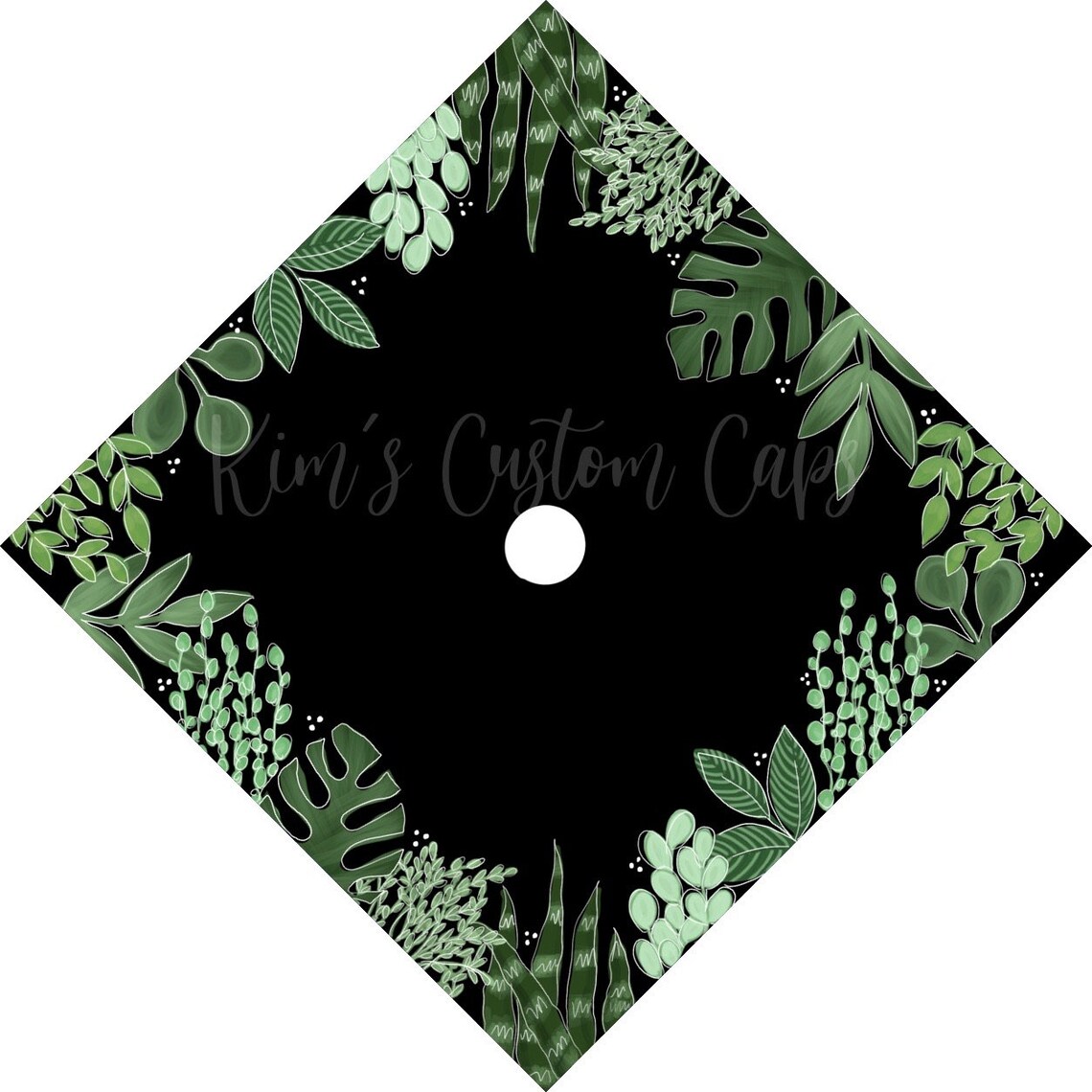 Floral/plants Custom Quote Printed Graduation Cap Topper - Etsy